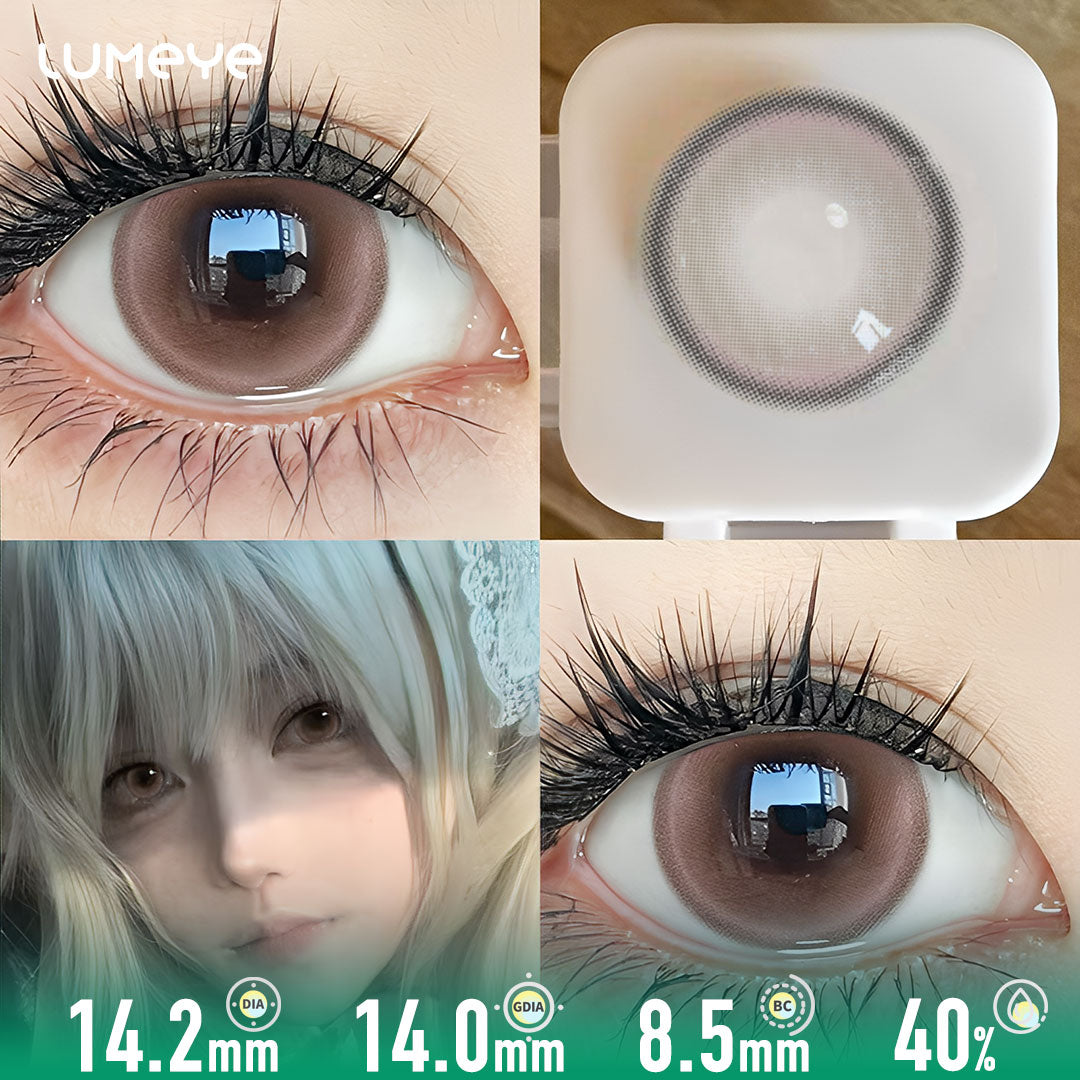 Rose Blush Black Rim Circle Contacts – LUMEYE