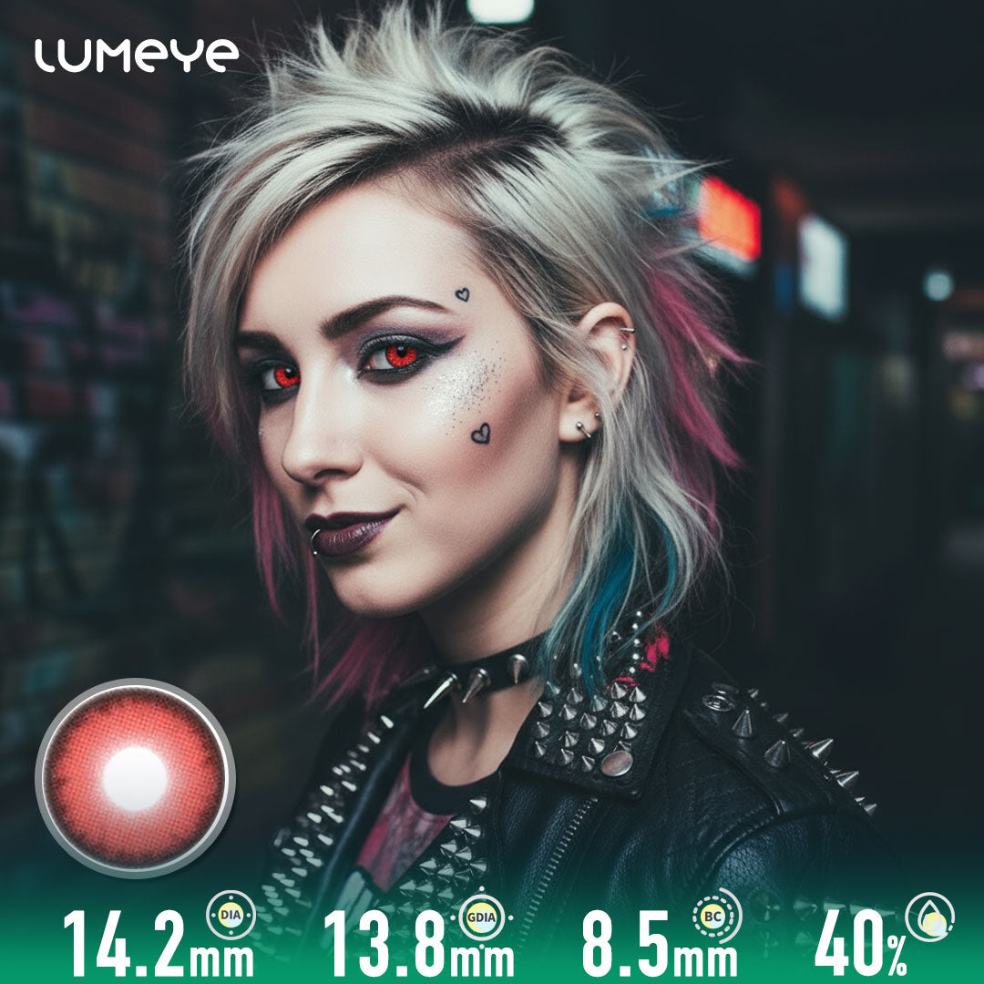 Storm Red Contact Lenses - Y2K Electric Red Colored Contacts – LUMEYE